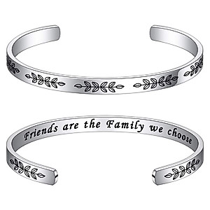 Friends are Family We Choose Bracelet - Friendship Bracelet Christmas Jewelry for Friend, Long Distance Friendship Gifts for Women Friend Female Her BFF Birthday, Mothers Day Present Gift for Friends