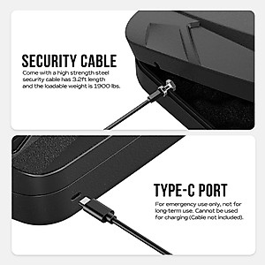 RPNB Gun Safe, Biometric Gun Safe for Handgun, Pistol Safe for Nightstand with Biometric Fingerprint, Digital Backlit Touchpad, Black