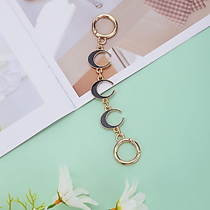 Black Moon Purse Chain Extender Moon Shape Bag Strap Extension for Women's Purses and DIY Bags Hook Design Ideal for Extending or Replacing Bag Straps Perfect Bag Accessories and Purse Making Supplies