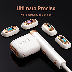 BoSidin Pro Permanent Hair Removal Device, Precision for Facial Peach Fuzz, Underarms, Bikini Line and Legs (White)