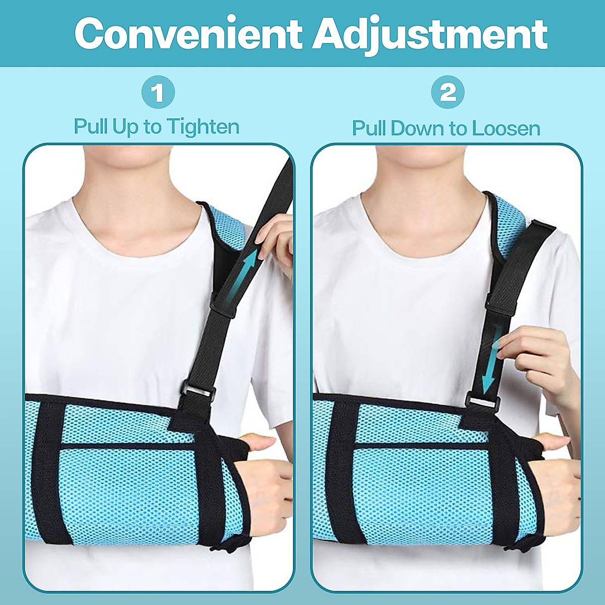 Haosie Arm Sling for Kid, Arm Support Sling Medical Child Arm Sling with Waist Strap, Padded Children Arm Support Sling Shoulder Immobilizer for Broken Elbow, Left or Right Arm