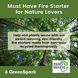 GreenSpark Firesticks Fire Starters for Fire Pit, Campfire, FireplaceBBQ Grill, Wood & Pellet Stove, Camping, Survival Safety Kit, Fast Lighting, Long Burn, Waterproof, Indoor Outdoor Use (48 Count)