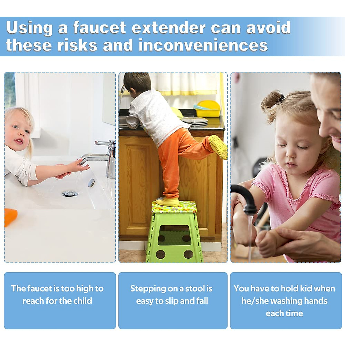 6Pcs Silicone Faucet Extender for Kids,Faucet Connector Kitchen Water Tap Extension,Portable Kitchen Sink Faucet Attachment,Baby Bath Tub Faucet Cover Bathroom Accessories