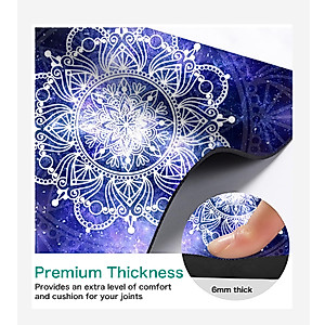 Knsbk Non Slip Yoga Mat TPE Workout Mat for Men Women, Thick Workout Mat with Carrying Strap, Fitness Mats for Exercise, Yoga, Fitness, Pilates, Floor Workouts (72" x 24" x 6mm)