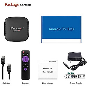 X88 PRO T 5G Android 10.0 TV Box 2GB RAM 16GB ROM Allwinner H313 Quad-Core 64bit with Dual-WiFi 2.4G/5.8 GHz Ultra HD 6K H.265 WiFi Home TV Box
