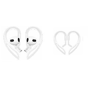 3 Pairs 3 Style Ear Hooks Compatible with AirPods 3 Accessories Compatible with AirPods 3 Earhooks Ear Hook,White/Clear A3