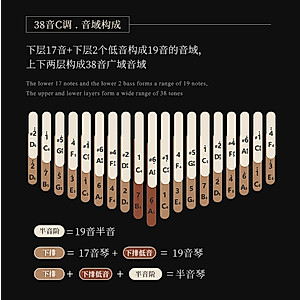 LOOP Kalimba Thumb Piano 32 Key C-Tuned Musical Instruments Double Layer Flat Board Popular Board Instrument with Kalimba Song Book,Tuning & More for Children Adults Beginners and Professionals