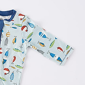 Mud Pie Baby Boys' Fishing Lure Sleeper, Blue, 3-6 Months