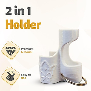 BFP Stanley Cup 40 oz Tumbler Chapstick Holder Keychain - White (Stanley Cup Not Included)