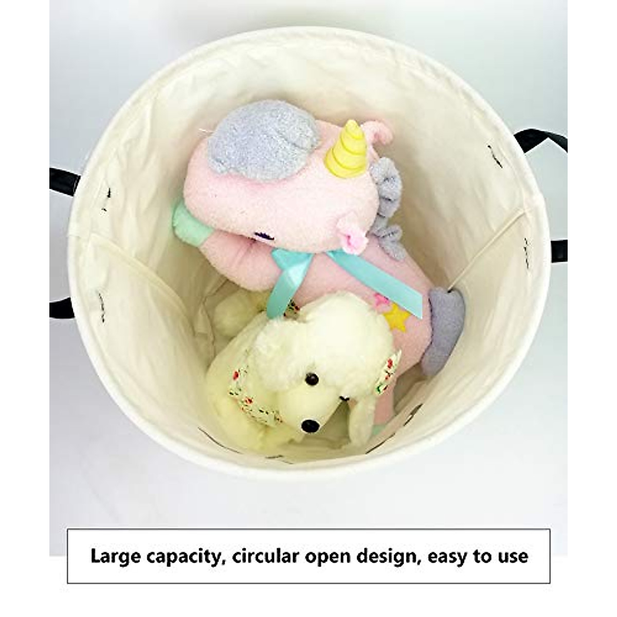 QUEENLALA Large Storage Basket,Laundry Hamper/Bathroom/Home Decor/Collapsible Round Storage Bin,Boys and Girls Hamper/Boxes/Clothing(Toys)