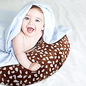 GFU Nursing Pillow Cover for Baby Boys and Girls, Minky Breastfeeding Pillow Case for Newborn, Soft Deer Skin Print Breastfeeding Pillow Slipcover, Stretchy Feeding Cover