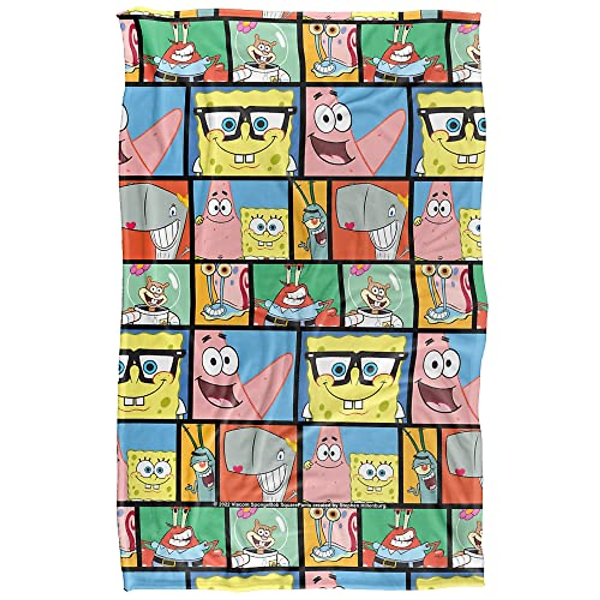 Spongebob Blanket, 36"x58" Spongebob Tile Pattern Silky Touch Super Soft Throw Blanket