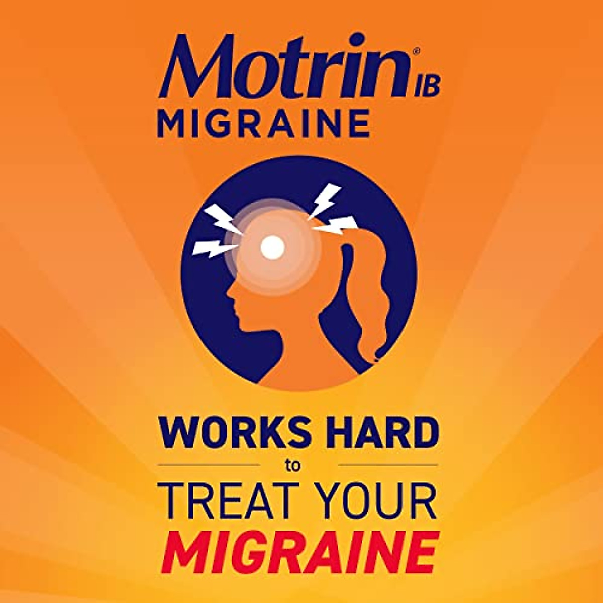 Motrin IB Migraine Liquid Gel Caps, Ibuprofen 200 mg, Migraine Relief Medicine, 80 Ct