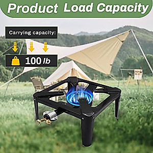 Aowoil Portable Propane Burners for Outdoor Cooking and Home,100K BTU High-powered,Propane Burner with Adjustable Flame,4ft Connecting Hose with Regulator,Quemadores de Gas Para Cocinar Afuera