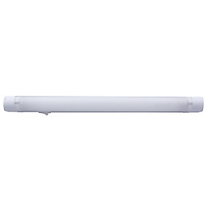 Enbrighten SlimLine 14in. Fluorescent Light Fixture, Plug-in, 5ft. Power Cord, F8T5 Bulb, Warm White, Flicker-Free, No-Hum, Instant-On Electronic Ballast, Linkable, On/Off Rocker Switch, White, 10168