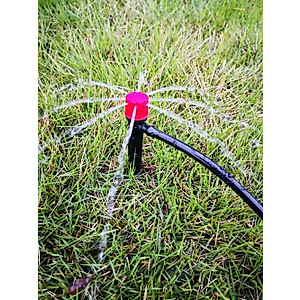 ZILIM 100PCS Drip Emitters Sprayer with 8 Hole, 360 Degree Dripper Perfect for Irrigation System Watering Kits, Adjustable for 1/4inch(7 x 4mm) Irrigation Tube Hose, Garden Patio Lawn Flower Bed