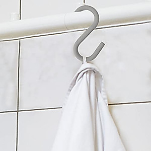 NUTJAM 2 Pcs S Hooks for Hanging Heavy Duty S Shaped Hooks Metal Closet Hooks with Foam Protective Layer for Hanging Hangers Closet Rod Jewelry Pants Clothes Belts Ties Bags Towels