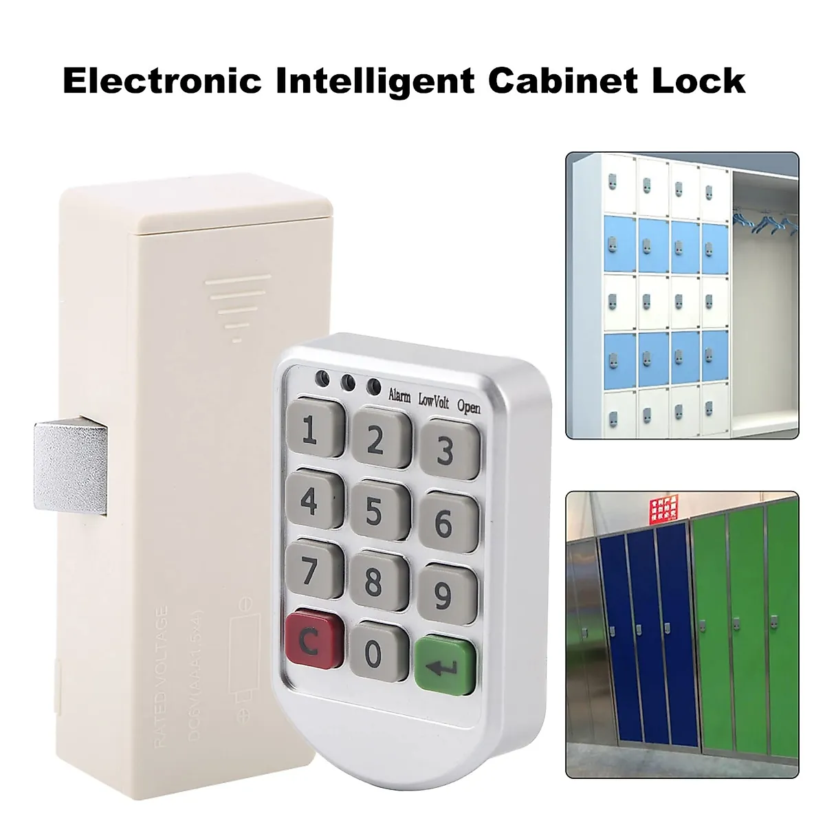 Electronic Lock, ABS Plastic Panel Digital Electronic Intelligent Password Keypad Number Cabinet Door Code Lock