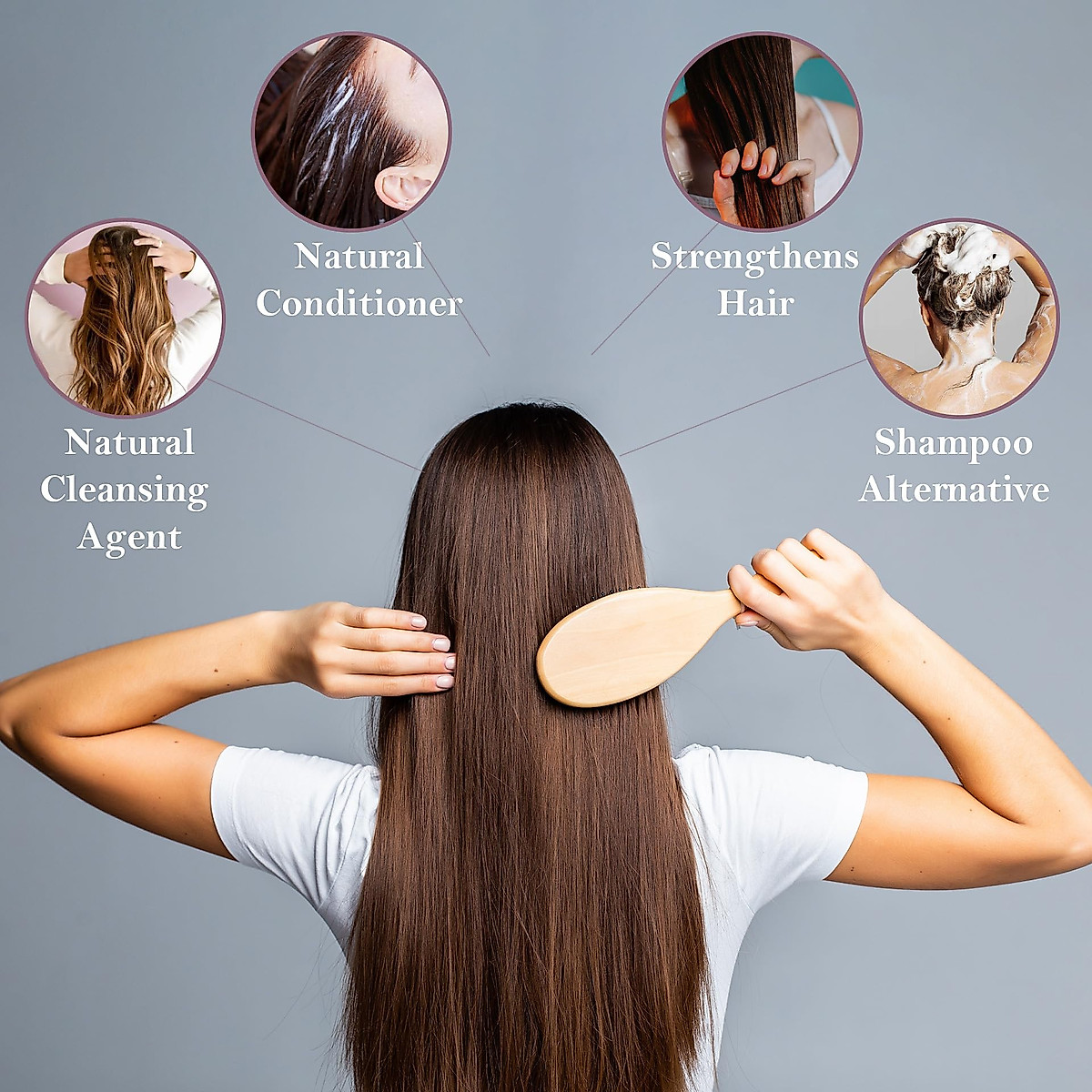 mi nature Aritha (Sapindus Laurifolia) Powder/Soap Nut Powder - USDA NOP Certified Organic Hair Conditioner for Silky Hair from India (227g / 1/2 lb)