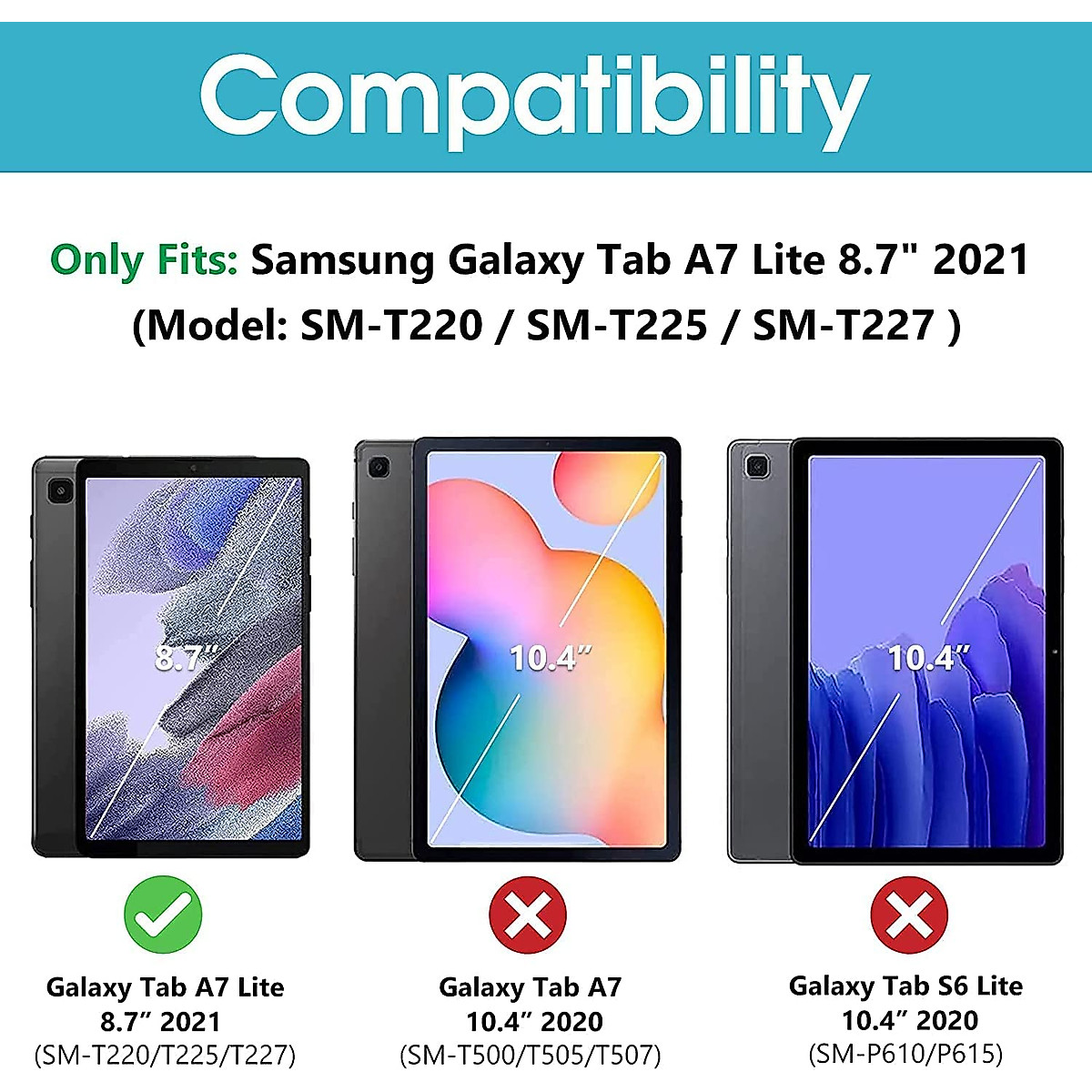 ProCase Cover for Samsung Galaxy Tab A7 Lite 8.7 Inch 2021 Tablet Model SM-T220/T225/T227，Slim Stand Hard Back Shell Protective Case for Galaxy Tab A7 Lite 8.7" -Navy