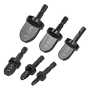 6PCs Swaging Tool Drill Bit Set Copper Aluminum Pipes Expansion Tube Expander Drill Bit Air Conditioner Maintenance HVAC Tools(Hex Shank)