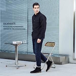 Jousen Men's Chelsea Boots Casual Suede Fall Ankle Boots Simple Style Boots for Men Size 10 (AMY658A Black 10)