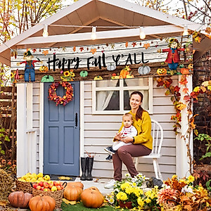 Fall Decorations Happy Fall Yard Banner 118" x 24" Large Fall Harvest Thanksgiving Outdoor Yard Decorations Autmun Scarecrow Yard Banner Sign for Fall Thanksgiving Party Supplies