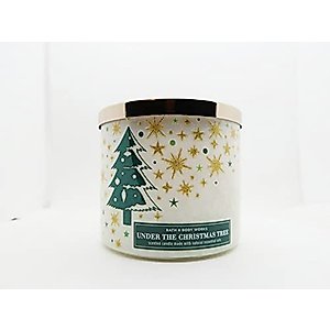 Bath Body Works, White Barn 3-Wick Candle w/Essential Oils - 14.5 oz - 2022 Christmas! (Under The Christmas Tree)