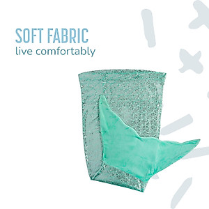 PixieCrush Mermaid Tail Blanket for Teenagers/Adults & Kids Thick, Plush Super Comfy Fleece Snuggle Blanket with Double Stitching, Keep Feet Warm (Small, Shiny Green)