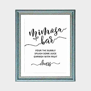 Mimosa Bar Sign Mimosa Bar Signage Party Decor Wedding Sign Wedding Decor Bridal Shower Sign Baby Shower Sign UNFRAMED 8x10 inch