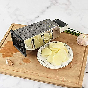 FIAMER Box Cheese Grater & Shredder Chopper Four-sided Grater Peeler Kitchen Box Vegetable Fruit Cucumber Carrot Cheese Salad Melon Planing Slip Handle Easy To Clean, Dishwasher Safe