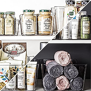 BINO | Plastic Storage Bins, X-Large - 12 Pack | THE SOHO COLLECTION | Multi-Use Organizer Bins | Built-in Handles | BPA-Free | Pantry Organization | Home Organization | Fridge Organizer | Freezer Org