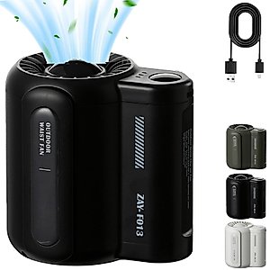 Ergonable Cool Clip, Under Shirt Fan, Shirt Fan Clip, Clip on Fan for Shirt, Cool Clip Fan, Rechargeable Belt Clip Fan with USB Port for Outdoor Works (Black)
