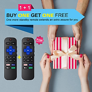【Pack of 2】 Replacement for Roku-TV-Remote, Compatible for TCL Roku/Hisense Roku/Onn Roku/Sharp Roku Series Smart TVs (Not for Roku Stick and Box)