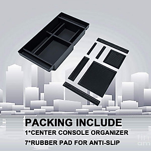 JKCOVER Center Console Organizer Tray Compatible with (2019-2023 2024) Chevy Silverado 1500/GMC Sierra 1500 and 2020-2024 Silverado/Sierra 2500/3500 HD - Full Console w/Bucket Seats ONLY，Black trim