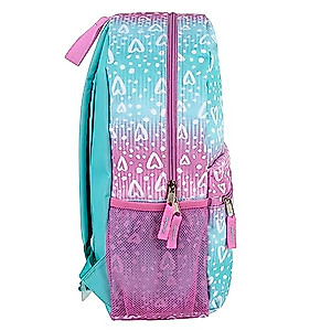 17 Inch Backpack with Side Pockets for Girls for School, Travel, Hiking, Camping (Ombre Hearts)