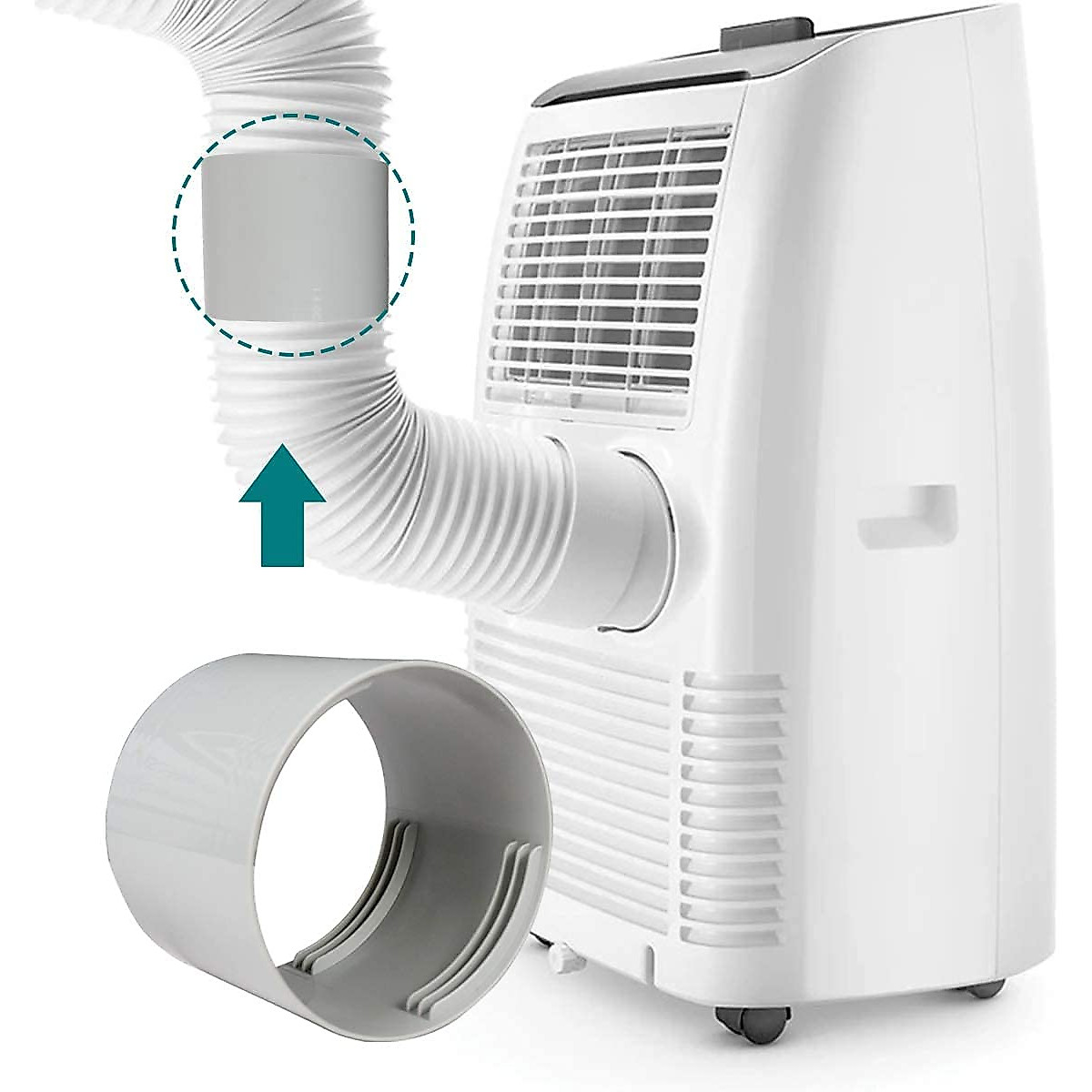 Portable AC Coupler Thread AC 5 inch Air Conditioner Exhaust Hose Coupler/Coupling/Connector, Support Clockwise/Counter-Clockwise Thread, AC Hose Coupler Coupling Extension