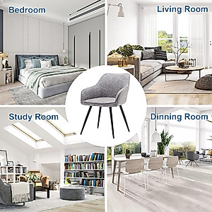 annjoe Faux Suede Accent Chair Arm Chairs Living Room Chairs Leisure Chair Upholstered Chair with Metal Legs Set of 2 for Home Kitchen Office Bistro Cafe