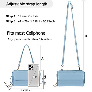 SMITH SURSEE Wallet Purse for Women Credit Card Holder with RFID, Small Crossbody Purse Phone Bag Wristlet Clutch 2 Straps