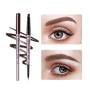 Music Flower Eyebrow Pencil Double Ended, Waterproof Natural Brow Enhancing Pen, Long lasting Eye Makeup, Pack of 1, Light Brown