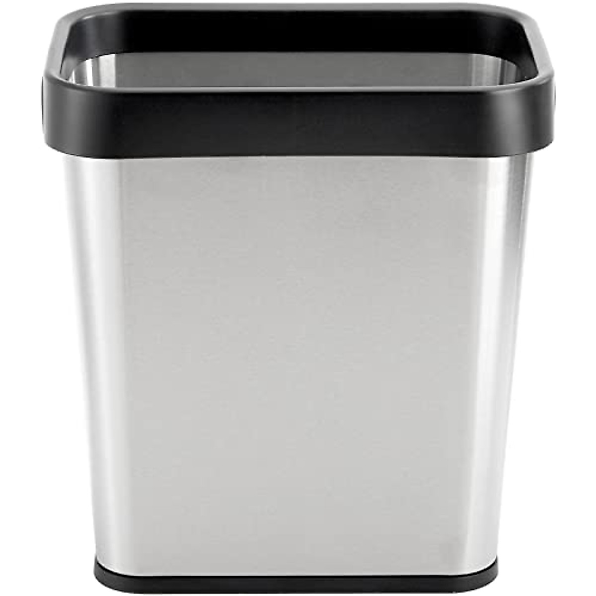 Frcctre 2.1 Gallon / 8L Open Top Stainless Steel Trash Can, Small Compact Modern Rectangular Metal Trash Can Office Wastebasket Garbage Bin for Office Bedroom Bathroom Home - 9.8"L x 6.5"W x 10.6"H