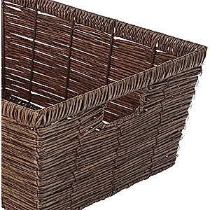 Whitmor Distressed Rattique Storage Baskets Set of 3