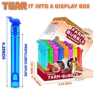 32Pcs Animal Farm Bubbles with Display Box, Party Favors for Kid, Mini Dog/Horse Bubble Wands Bulk, Birthday Decoration, Pinata Filler, Goody Bag Stuffers Supplies, Carnival Prizes, Classroom Gift Toy