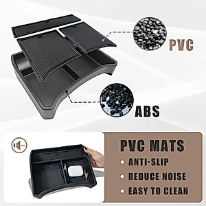 Muslogy for VW 2023 ID4 Lower Console Organizer Upgraded Storage Box Insert Tray Interior Accessories Compatible with Volkswagen ID.4 ID 4 2023 2024 ONLY