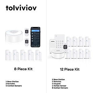 WiFi Door Alarm System, Wireless DIY Smart Home Security System, with Phone APP Alert, 8 Pieces-Kit (Alarm Siren, Door Window Sensor, Remote), Work with Alexa, for House, Apartment by tolviviov