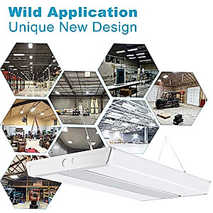 Lightdot 8 Pack LED High Bay Shop Light, 2FT (Large Area Illumination) 150W 21500LM [Eqv.600W MH/HPS] 5000K Daylight Linear Hanging Light for Warehouse, Energy Saving Upto 5600KW*8/5Yrs(5Hrs/Day)