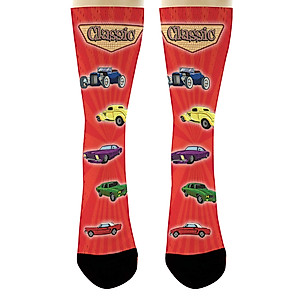 Classic Car Lover Gifts for Men and Women Classics Sock Car Novelty Gifts 1-Pair Novelty Crew Socks