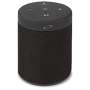 iLive Waterproof Fabric Wireless Speaker, 2.56 x 2.56 x 3.4 Inches, Built-in Rechargeable Battery, Black (ISBW108B)