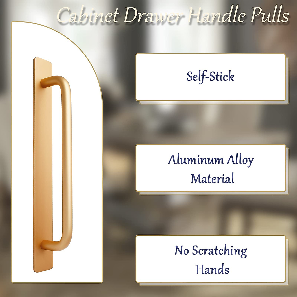 Auvotuis 2Pcs 8.3 Inch Self-Stick Instant Cabinet Handles, Aluminum Alloy Drawer Push Pull Handles Barn Door Handle Helper with Adhesive for Sliding Door, Closet(Silver)