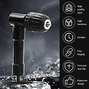 0.8-10mm Right Angle Bend Extension 90 Degree Right Angle Electric Drill Chuck Cordless Drill Adapter Right Angle Drill Attachment(size:8mm)